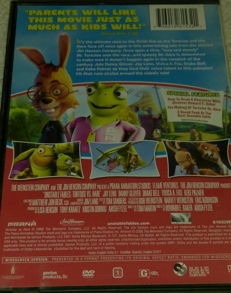 Unstable Fables Tortoise Vs. Hare DVD 65935820147| eBay