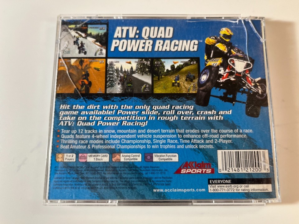 Sony PlayStation PS1 | ATV Quad Power Racing | Game Disc Only *CLEAN ...