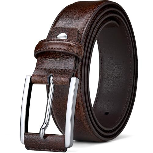 Men's Leather Classic Dress Belt - Mens Belts for Suits, Jeans, Work ...