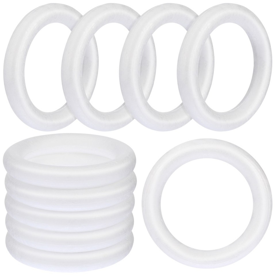 10 Pcs Craft Rings Wreath Foam Child Hoops for Polystyrene Circle | eBay UK