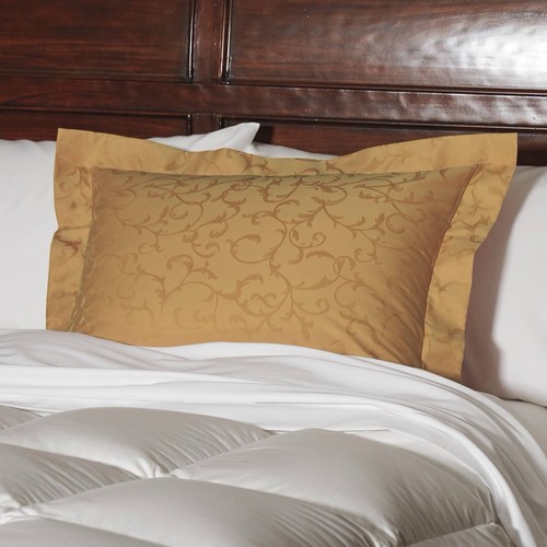 2X CUDDLEDOWN SCROLL JACQUARD BRANDY GOLD SATEEN KING SHAMS NWT | eBay