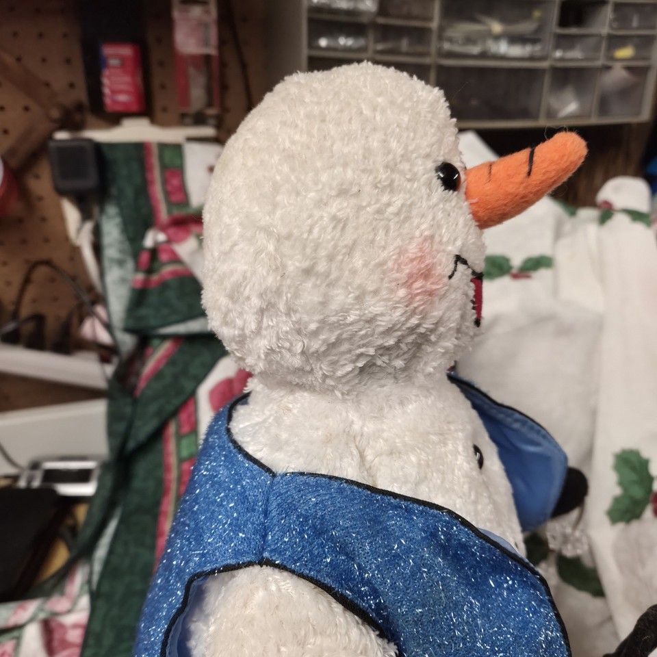 VTG Gemmy Animated Spinning Snowflake Snowman Singing Dancing Snow ...