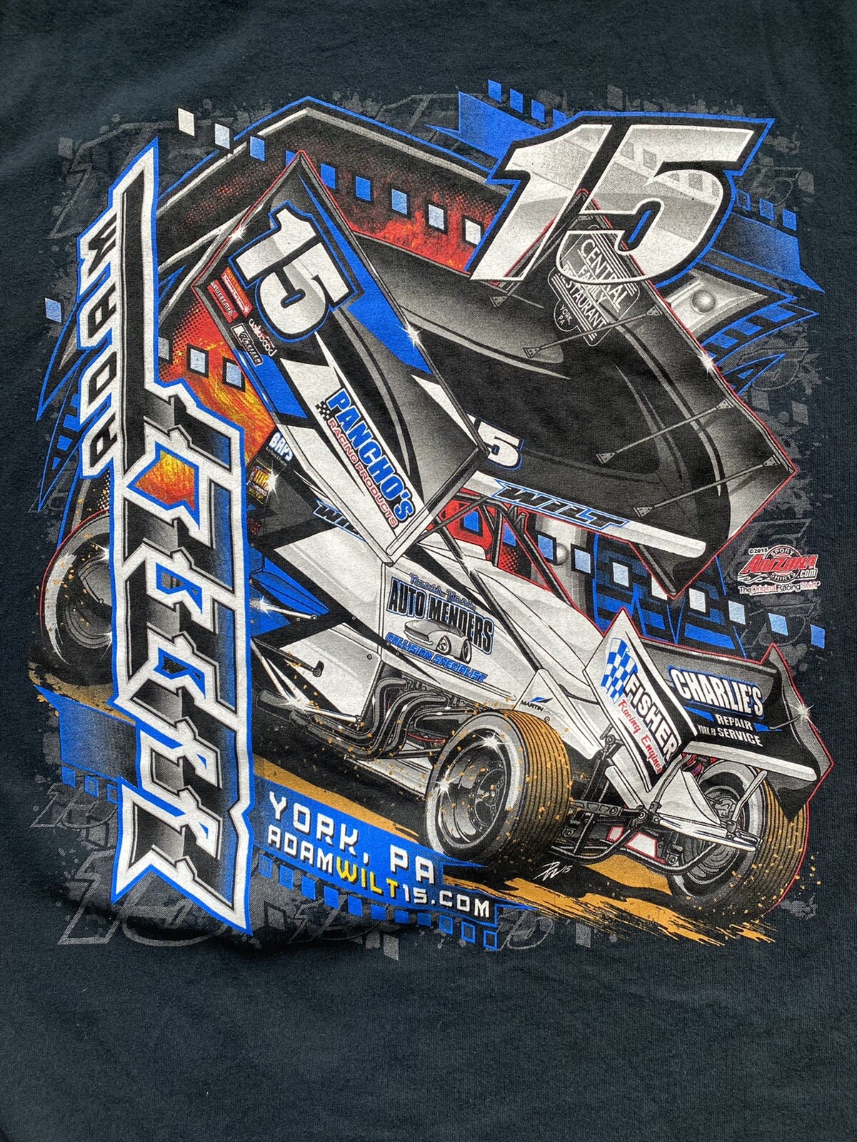 Vintage RARE Adam Wilt #15 Sprint Cart Dirt Track Racing T-shirt Size ...