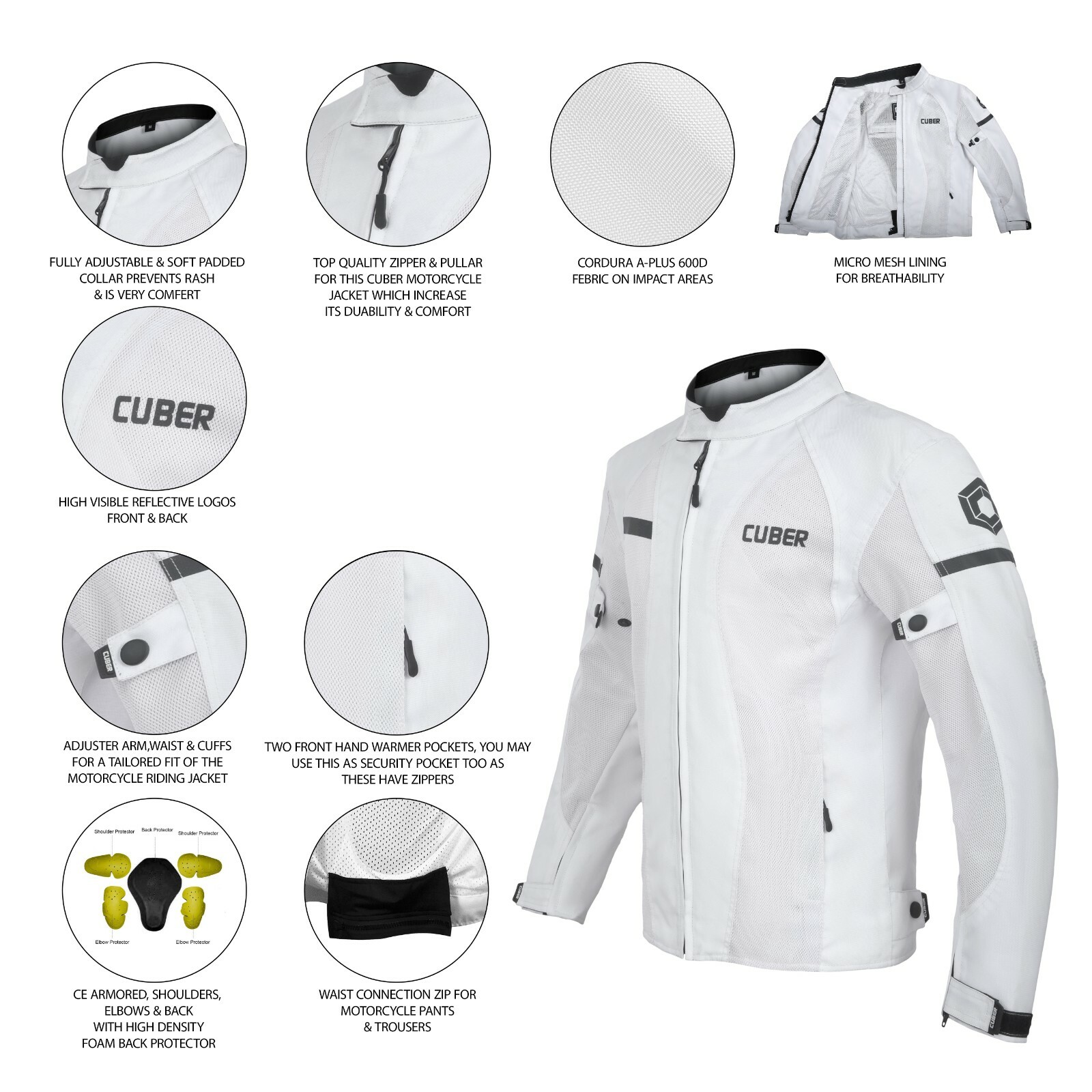 Motorcycle Mesh Jacket Riding Air Biker Men Jacket CE Armored ...