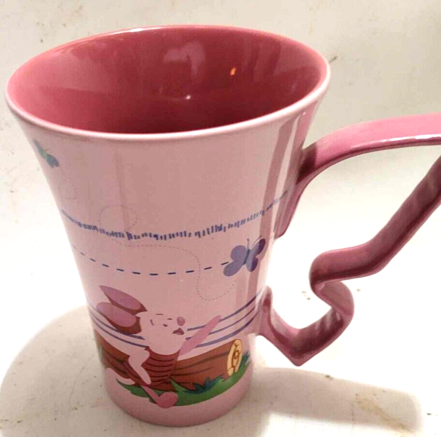 disneyland paris piglet chasing butterfly mug wing handle pink winnie ...