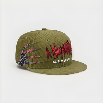 New Era 59FIFTY A Nightmare on Elm Street Hat Cap Size 7 Corduroy Moss ...