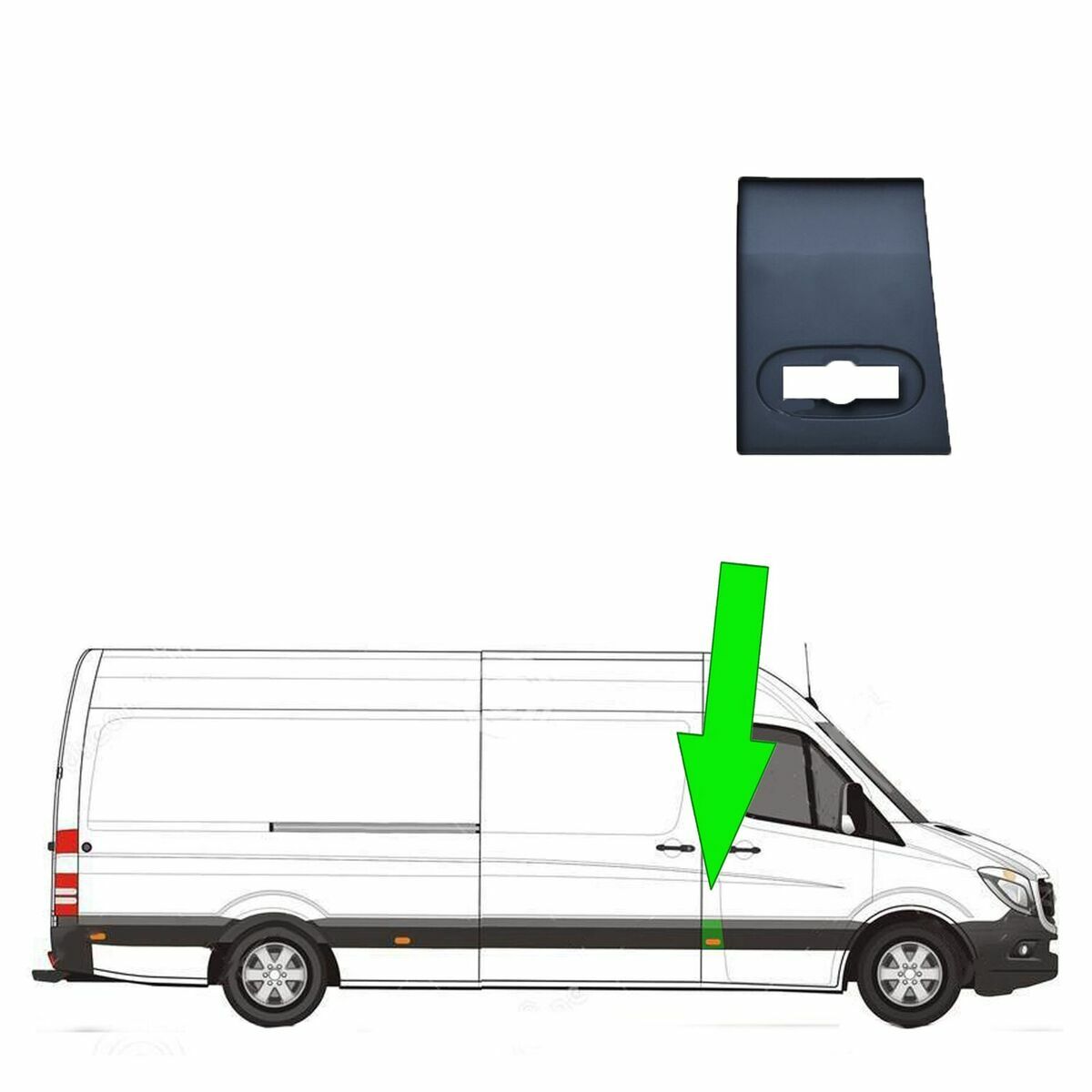 Mercedes Sprinter LWB Plastic Protective Side Moulding Strip Trim O/S ...