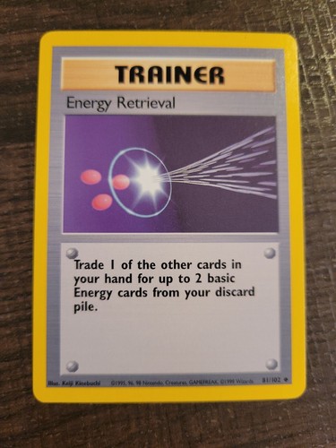 Energy Retrieval Base Set 81/102 Pokemon TCG Card LP Regular Uncommon ...