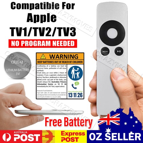 Remote Control For Apple TV1 TV2 TV3 Universal Replacement Battery ...