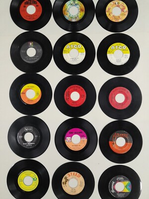 LOT OF 50+ LOOSE VINYL 7" 45 RPM RECORDS PLAYABLE 60S 70S JUKE BOX ROCK ...