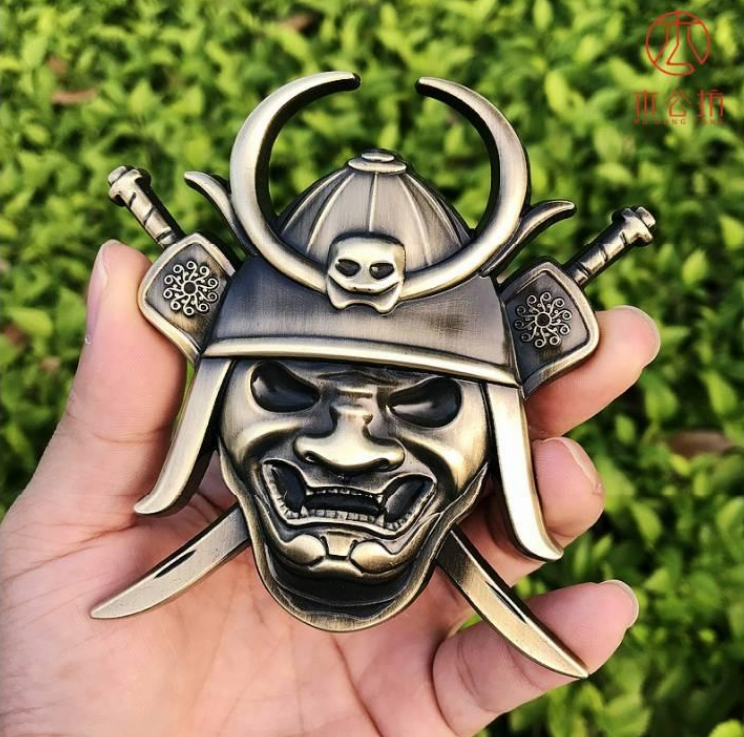 3D Bronze Metal Ghost Samurai Skull Japan Hannya Car Emblem Badge Decal ...