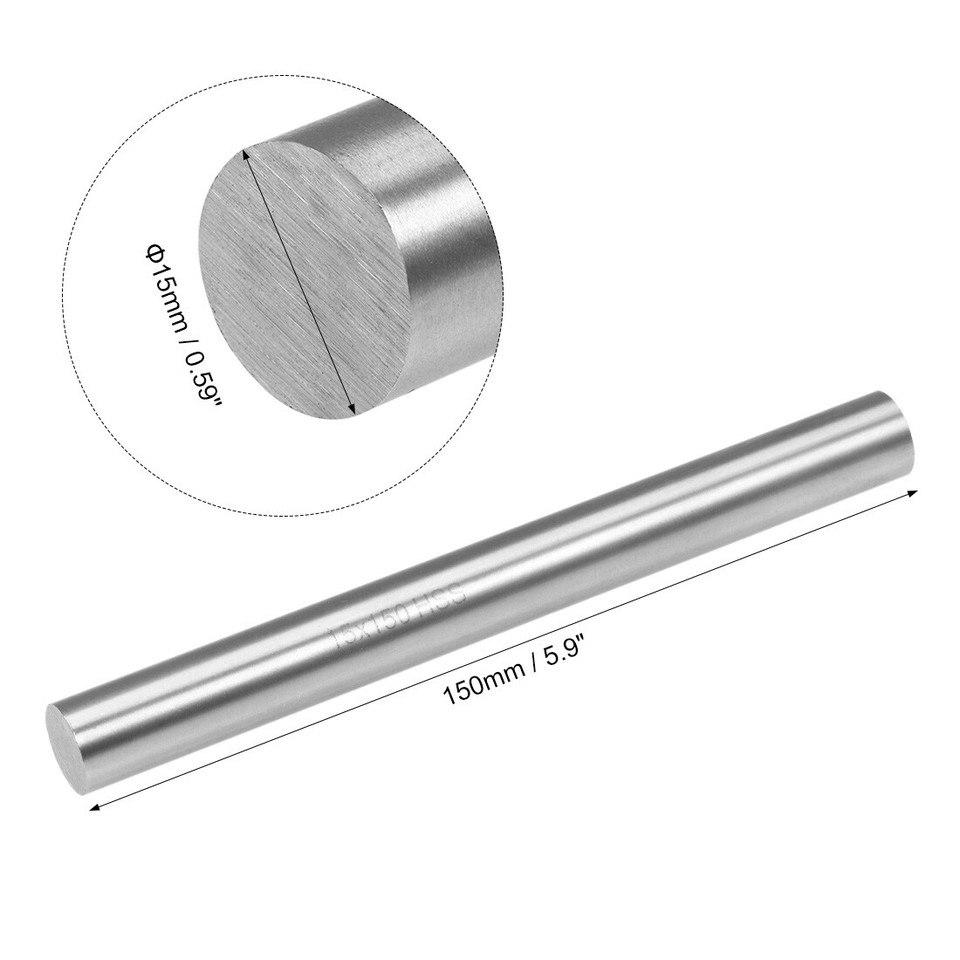 Round Steel Rod 15mm HSS Lathe Bar Stock Tool 150mm for Shaft Gear ...