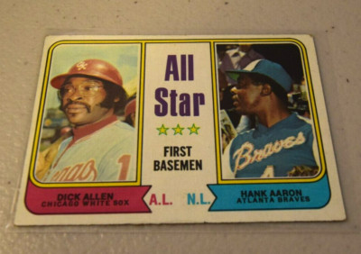 1974 Topps - All Star First Basemen #332 Dick Allen, Hank Aaron Braves ...