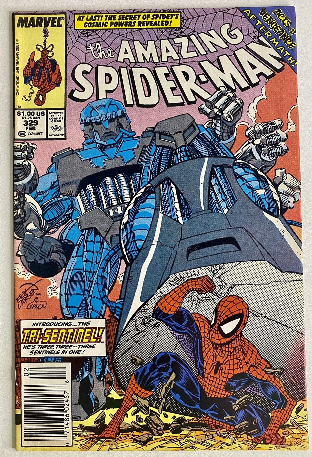 The Amazing Spider-Man #329, 1st App of Tri-Sentinel, Eric Larson ...