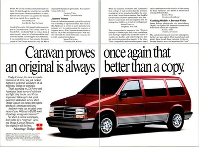 Dodge Caravan the orginal better than a copy Vintage Print Ad 2pg | eBay