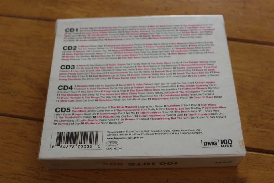 80s 100 Hits 5CD Box Set Various Artists Pop Rock Rick Astley Wham New ...