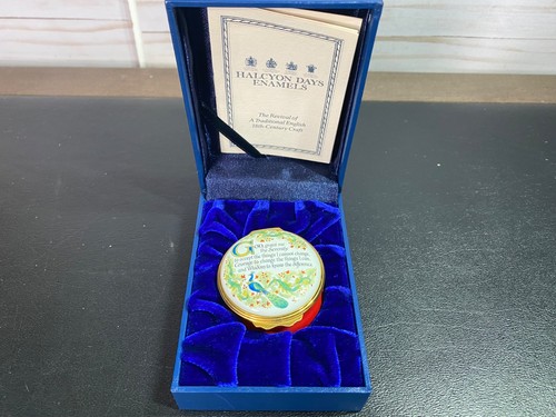 Halcyon Days Trinket Pill Box Exclusive Serenity Prayer with Peacock | eBay