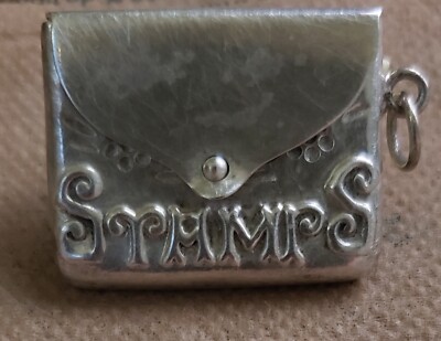 Antique Sterling Silver Stamp Holder with Chatelaine Loop | eBay