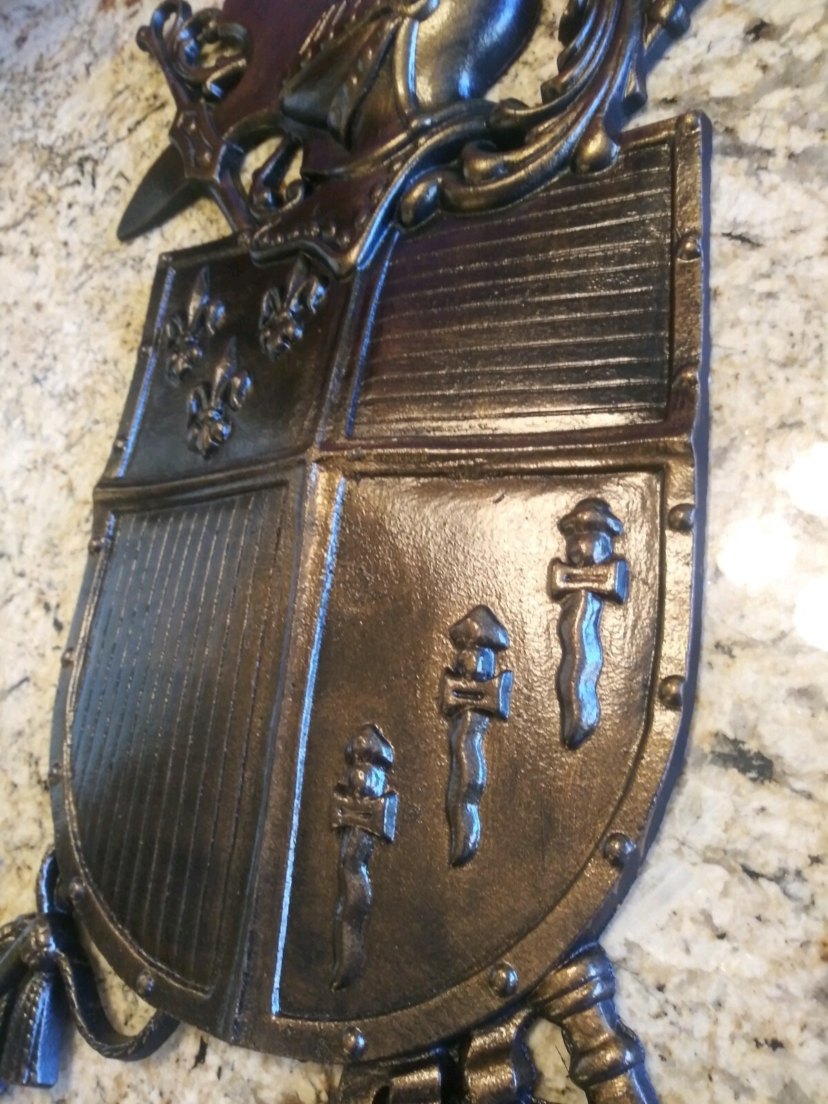 Shield Wall Plaque, Metal Art, Old World, Medieval, Fleur de Lis ...