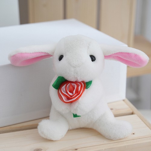 Sweet Pink Bunny Keychain Plush Rabbit Bag Charm Soft Fluffy Attachment ...