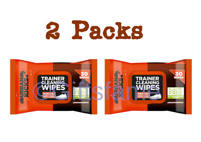 60 Instant Shoe Boot Trainer Cleaning Wipes, Leather Bag Wet Disposable ...