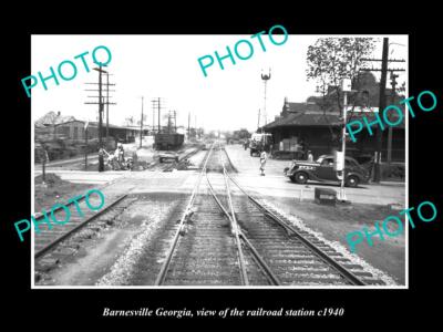 OLD 8x6 HISTORIC PHOTO OF BARNESVILLE GEORGIA THE RAILROAD STATION ...