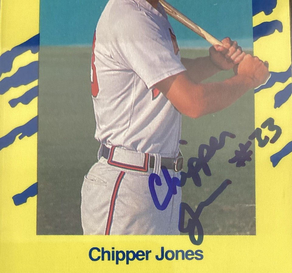 Chipper Jones Signed 1990 Classic #T92 Rookie Card Vintage Autograph ...