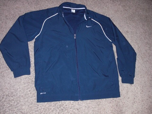 NIKE blue full zip lightweight Dri Fit Jacket men's XL | eBay
