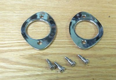 1955 1956 1957 CHEVY STATION WAGON LICENSE LAMP LIGHT CHROME BEZELS ...