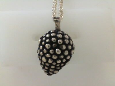 Sterling Silver Grape Cluster Pendant on 20" Chain Necklace, wine ...