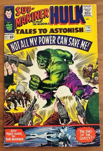 Tales to Astonish #75 (1966) Marvel Comics Sub-Mariner Incredible Hulk VG | eBay