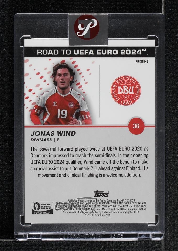 2023 Topps Pristine Road to UEFA Euro 2024 /50 Jonas Wind #36 Rookie RC ...