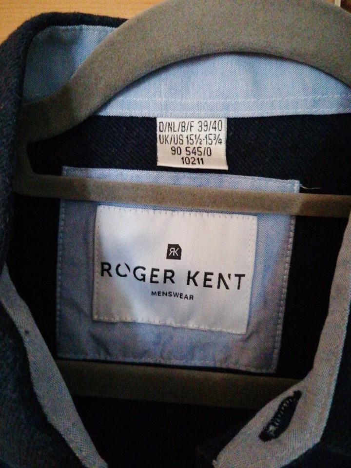 Roger Kent Camicia Business Uomo Blu Manica Lunga (IT 44, EU 40, INT L ...