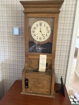 International Time Recording Co. Vintage Antique Oak Time Clock, wall ...