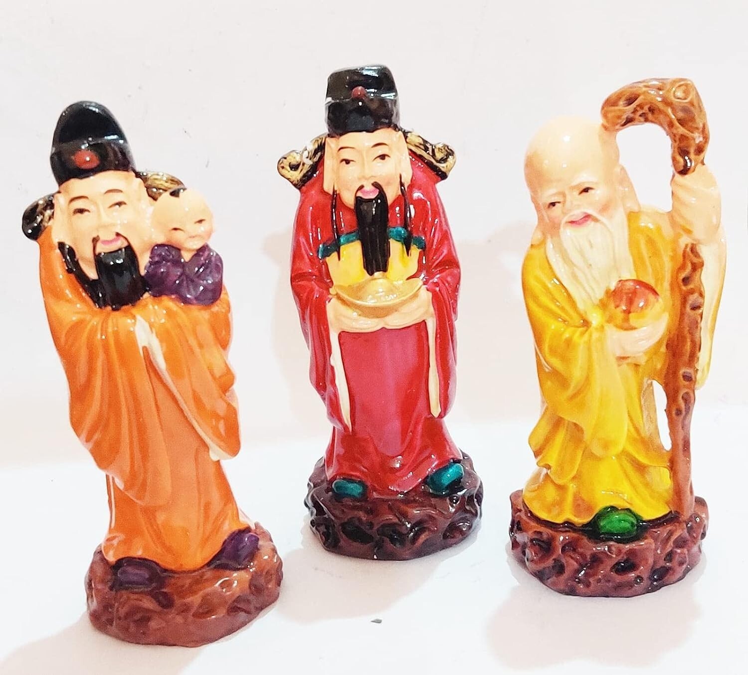 FENG Shui Chinese Three Wise Men / 3 Lucky Immortals/Star Gods/FU LU ...