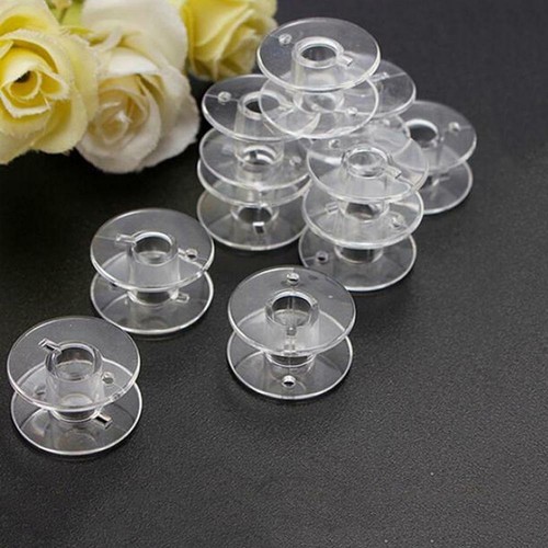 Set of 10 Clear Plastic Bobbins For Brother and Janome P2 Sewing Lot W2 ...