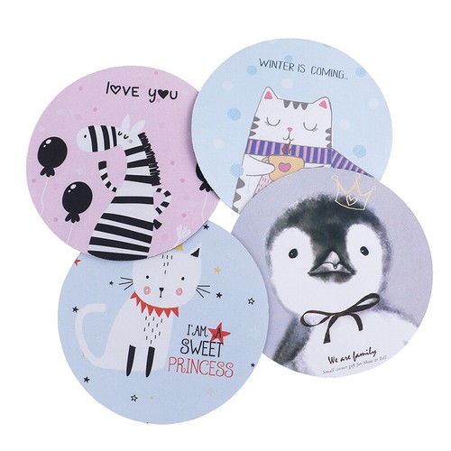 1Pc cute mouse pad round office mice pad rubber computer anti-slip ...