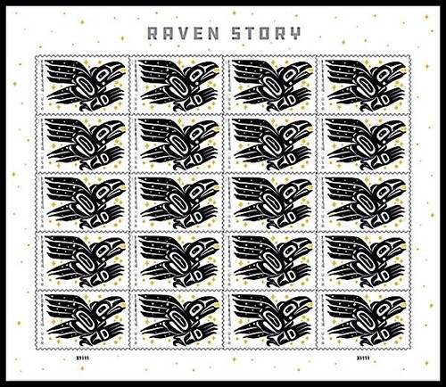 USA 20 RAVEN STORY Stamps: Winter Solstice, Darkness to Light, Native ...