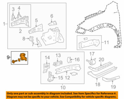53803-78010 Toyota Brace, front fender to apron, rh 5380378010, New ...