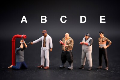 Miniature Figure Gangster Torture H0 1/87 or Scale 1/64 Hotwheels | eBay