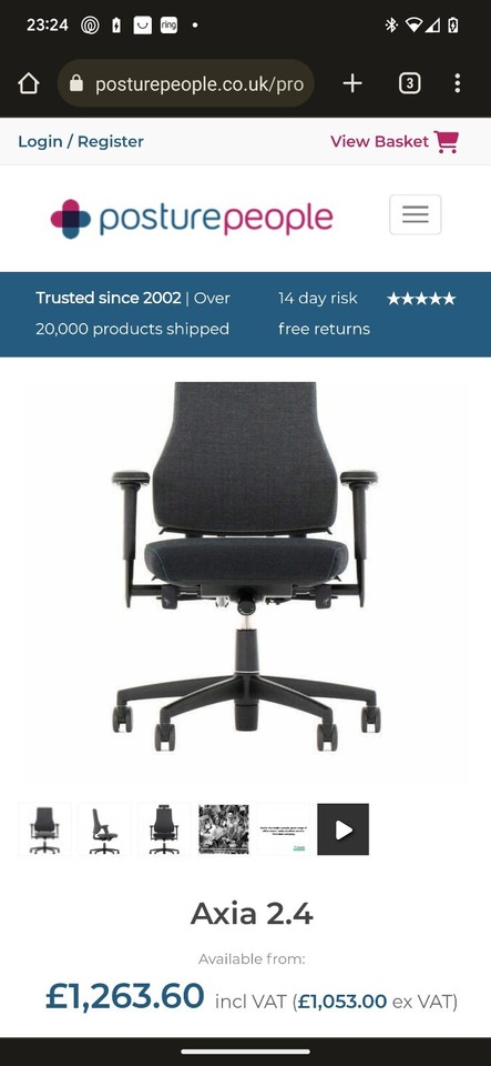 Axia High Back Orthopaedic Adjustable Office Chair With Headrest | eBay UK