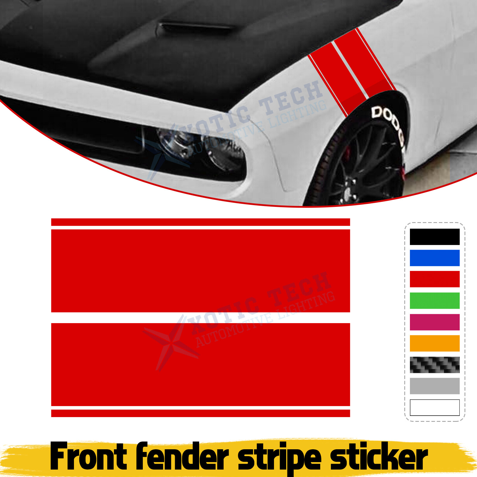 Front Fender Stripes Hash Mark Sporty Sticker Decal For Dodge Charger ...