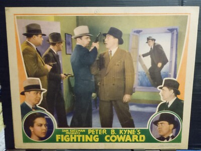 Lobby Card 1936 FIGHTING COWARD cop Ray Walker let gangster dad W ...