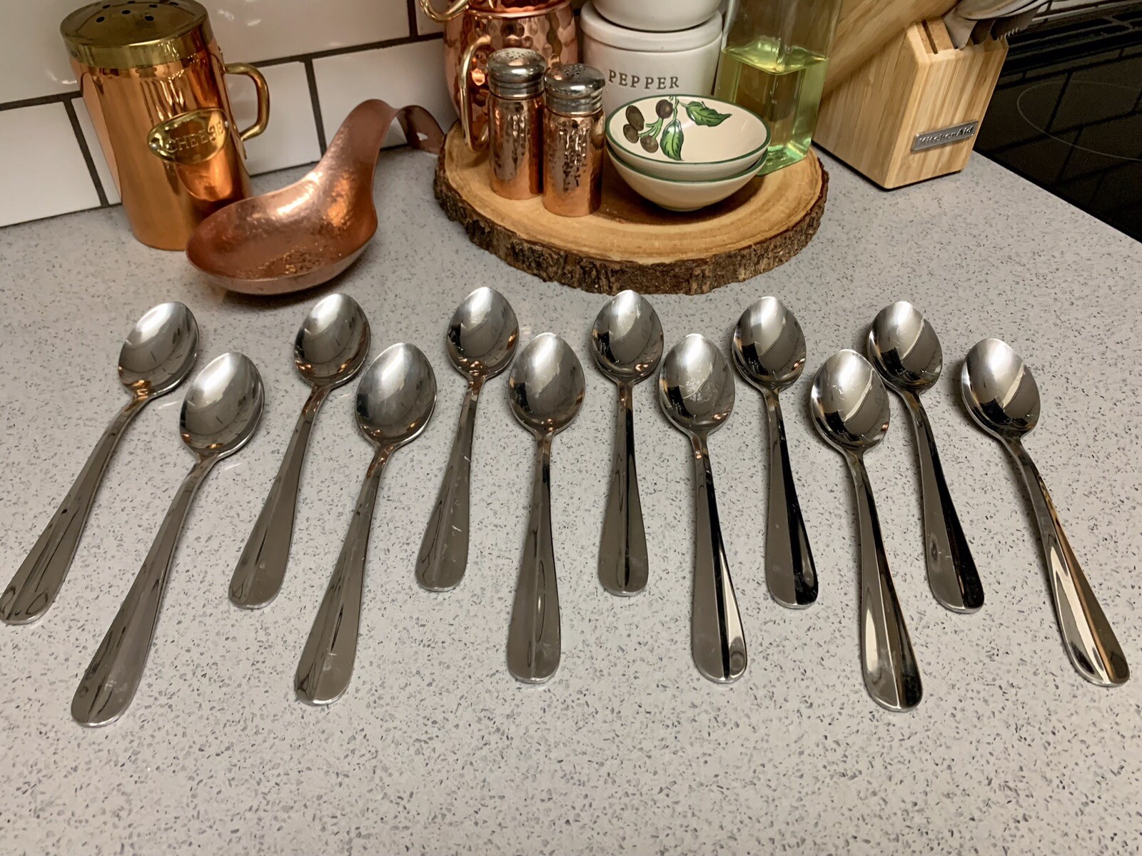 Set 12 Cambridge Aurora Stainless Steel 7 3/4" Place Oval Soup Spoons ...