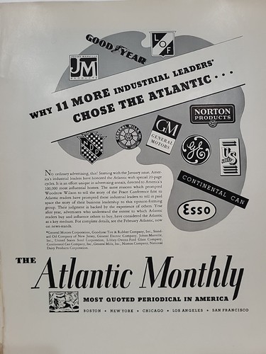 1935 The Atlantic Monthly Advertising Fortune Magazine Print Ad Art ...