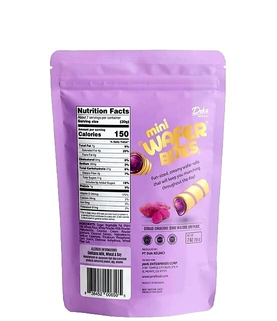 2 PACK DEKA MINI WAFER BITES UBE FLAVOR Great Every Day Snack ...