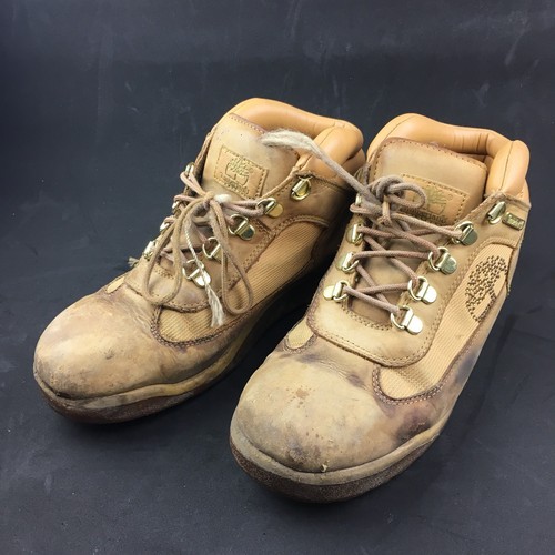 Timberland US Mens 6.5 Womens 8 Hiker Boots Leather Wheat Nubuck ...