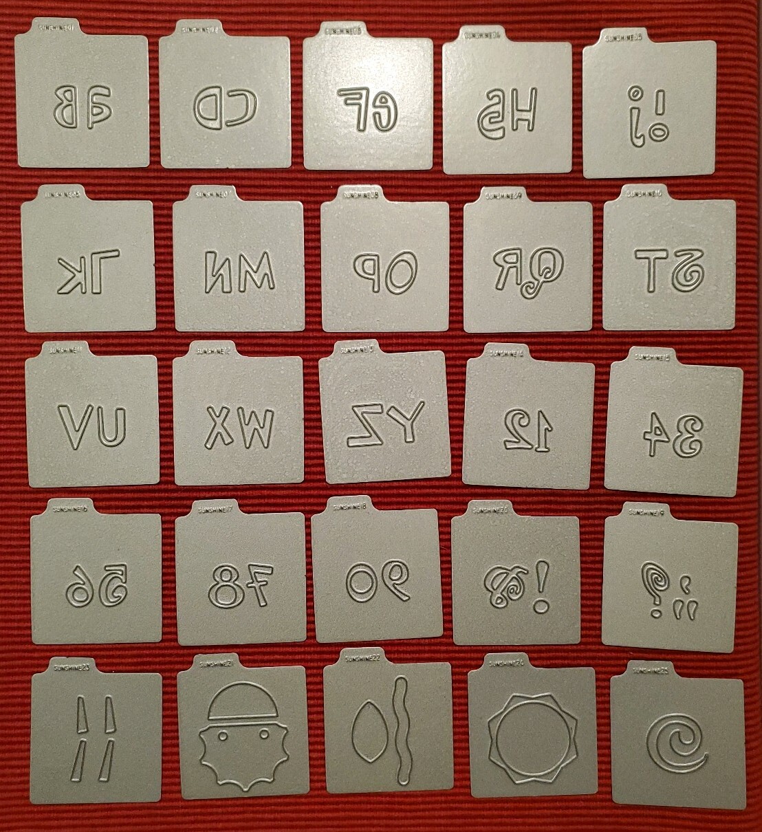 QuicKutz 2x2 SUNSHINE Mini Alphabet Cutting Dies Letters Numbers ...