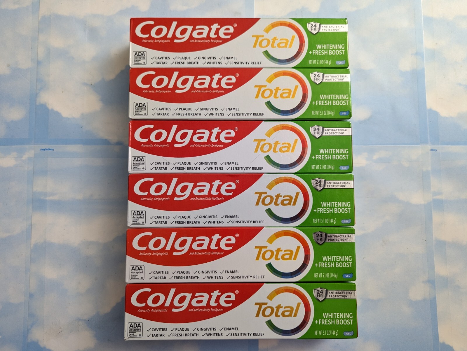 LOT (6) COLGATE TOTAL WHITENING + FRESH BOOST GEL TOOTHPASTE 5.1 OZ | eBay