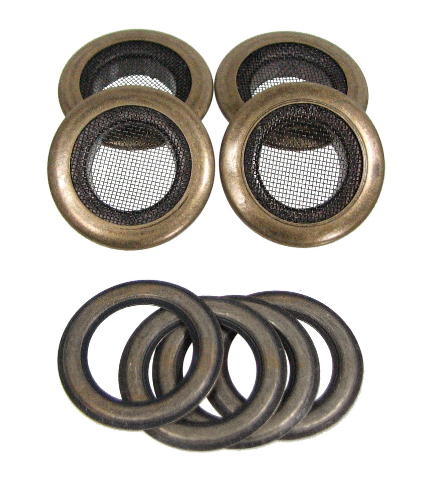 Cigar Box Guitar Parts: 4pc. 1" Antique Brass Screened Grommets | eBay